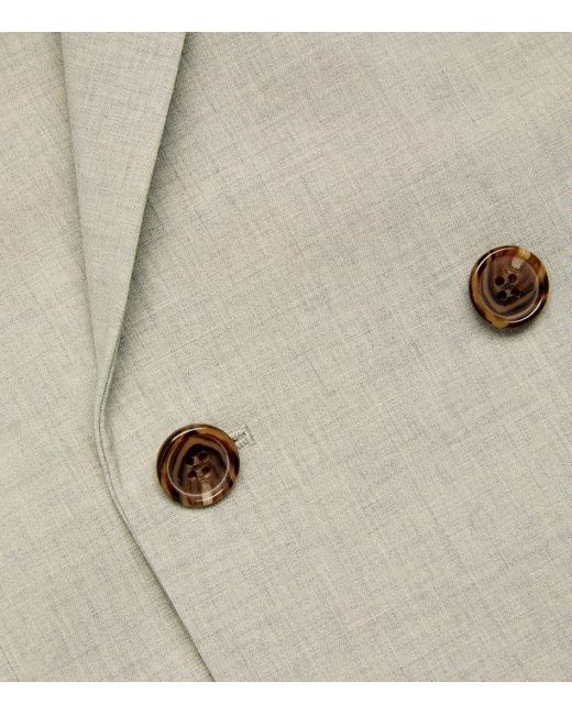 Theory Double-Breasted Square Blazer in Natural | Lyst