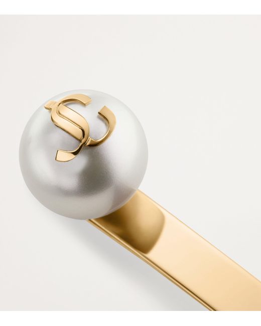 Jimmy Choo Jc Monogram Hair Slide in Metallic | Lyst
