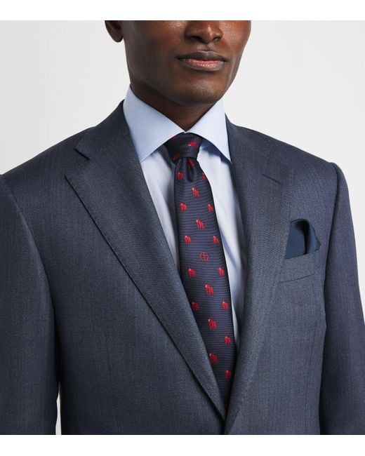 Giorgio Armani Silk Gorilla Jacquard Tie in Blue for Men | Lyst UK