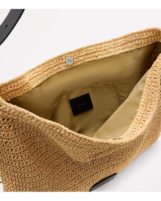 AllSaints Paper Straw Asha Shoulder Bag in Natural | Lyst