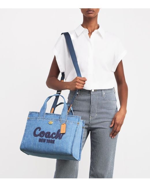 COACH Denim Cargo Tote Bag in Blue | Lyst