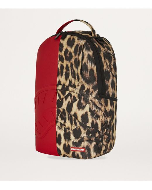 Sprayground Split Cheetah Backpack in Red | Lyst