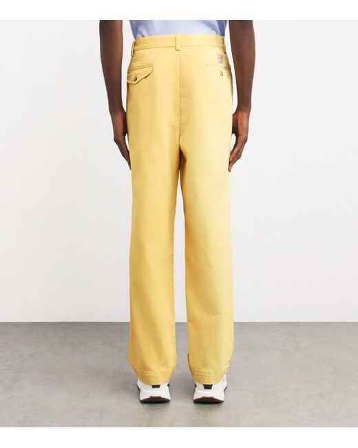 Polo Ralph Lauren Twill Wide-Leg Whitman Chinos in Yellow for Men | Lyst