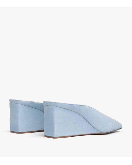 Alaïa Suede Cube Wedge Mules 75 in Blue | Lyst