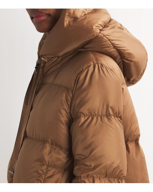 Max Mara Down Puffer Jacket in Brown | Lyst