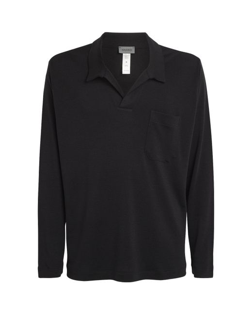 Hanro Wool-Blend Christian Polo Shirt in Black for Men | Lyst