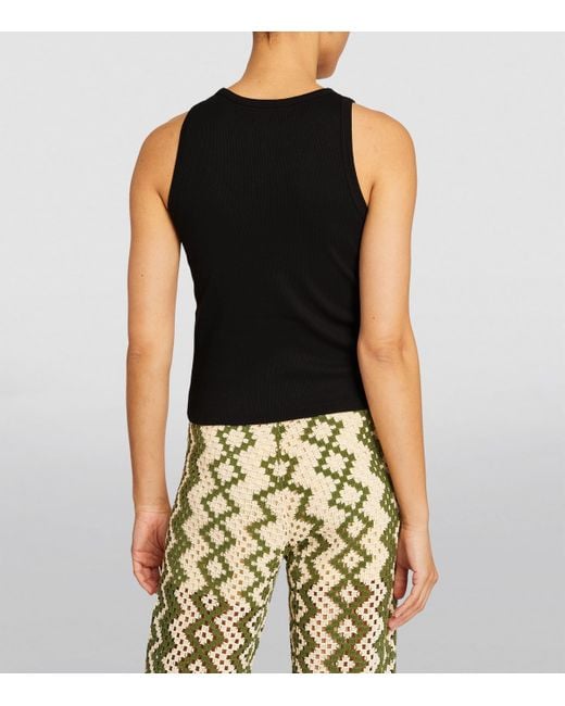 Sandro Ribbed Tank Top in Black | Lyst