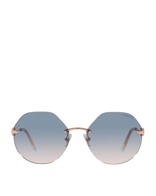 Tiffany & Co. Hexagonal Sunglasses in Blue | Lyst