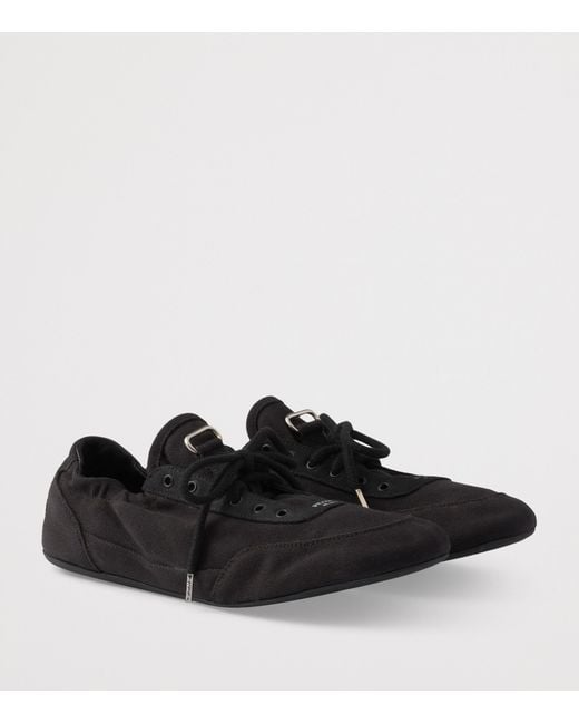 Prada Cotton Canvas Collapse Sneakers in Black | Lyst UK