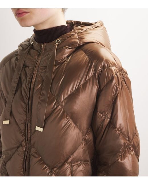 Max Mara The Cube Puffer Jacket in Brown | Lyst