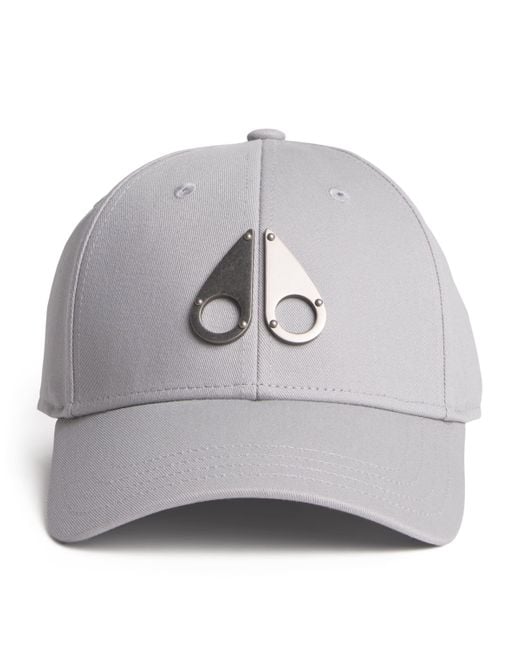 Moose Knuckles Cotton Logo Baseball Cap in Gray for Men | Lyst