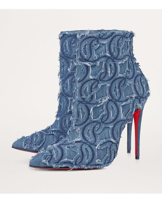 Christian Louboutin So Kate Denim Ankle Boots 100 in Blue | Lyst