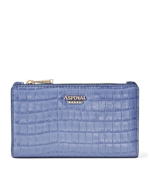 Aspinal of London Patent Leather Mayfair Wallet in Blue | Lyst UK