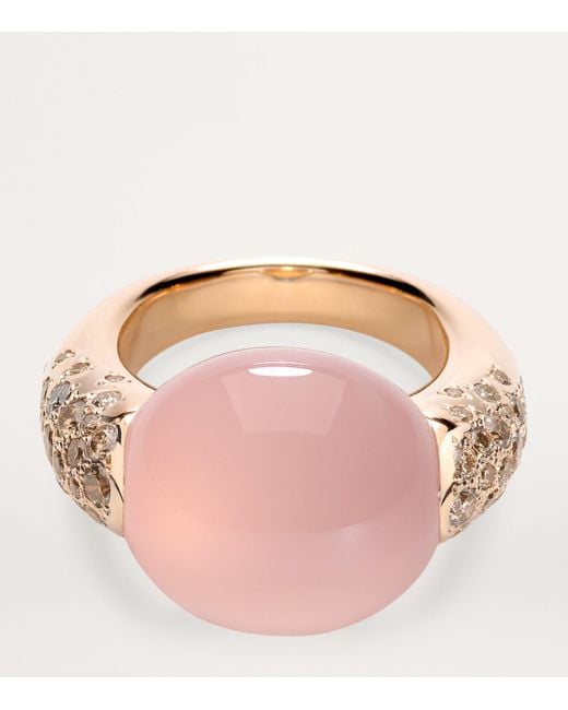 Pomellato Rose, Diamond And Rose Quartz Iconica Ring in Pink | Lyst