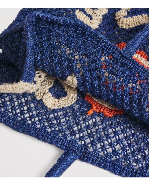 The Jacksons Jute Barry Pool Time Tote Bag in Blue | Lyst