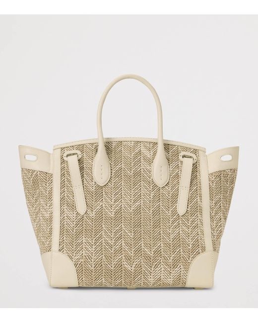 Ralph Lauren Canvas Soft Ricky 33 Top-Handle Bag in Natural | Lyst