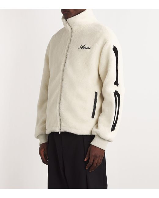 Amiri Fleece Bones Jacket in Natural for Men | Lyst