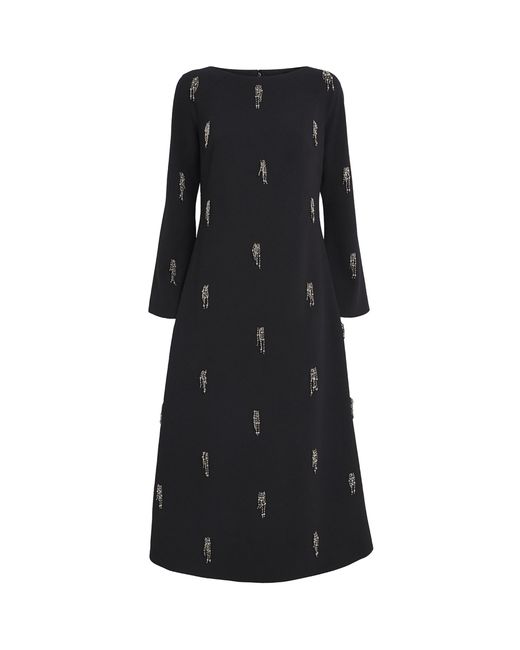 Jonathan Simkhai Embellished Coretta Midi Dress in Black | Lyst UK