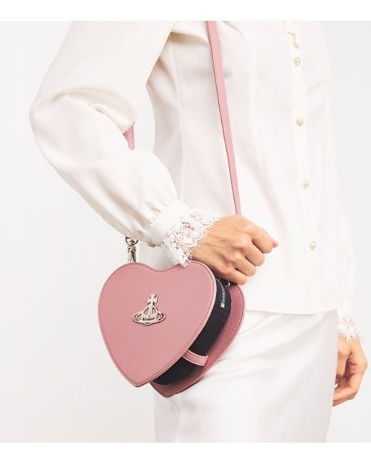 Vivienne Westwood Leather Louise Heart Cross-Body Bag in Pink | Lyst