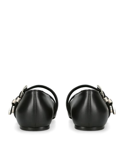 Le Monde Beryl Leather Buckle Claudia Ballet Flats in Black | Lyst