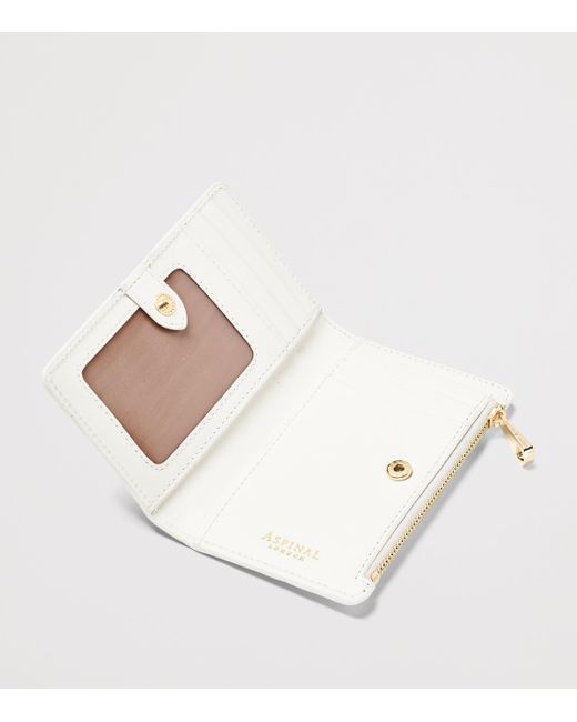 Aspinal of London Croc-Embossed Leather Mayfair Wallet in White | Lyst UK