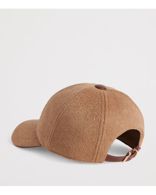Max Mara Cashmere Monogram Baseball Cap in Brown | Lyst