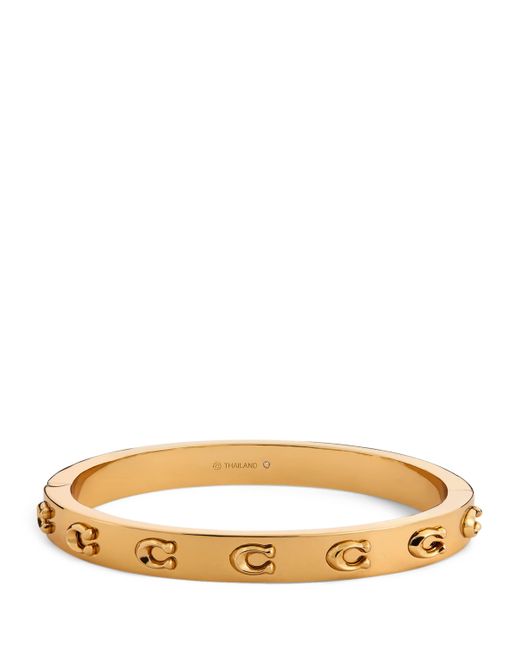 COACH Signature Logo Bangle in Natural | Lyst