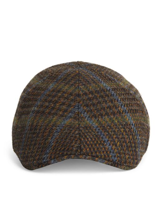 Stetson Cashmere Check Flat Cap in Green for Men | Lyst