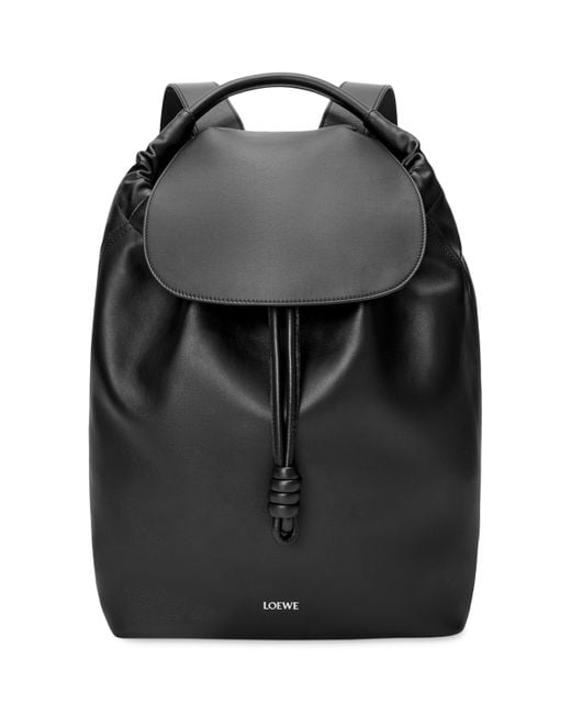 Loewe Leather Flamenco Backpack in Black for Men | Lyst