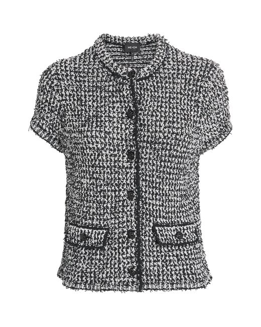 ME+EM Cotton-Blend Textured Jacket in Black | Lyst UK