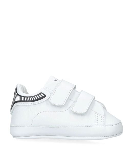 Giorgio Armani Leather Velcro Crib Sneakers in White for Men | Lyst UK