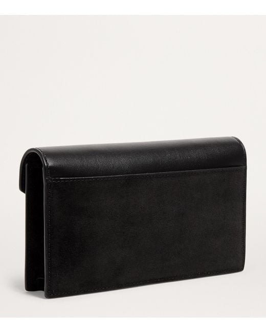 Polo Ralph Lauren Leather-Suede Polo Id Chain Wallet in Black | Lyst