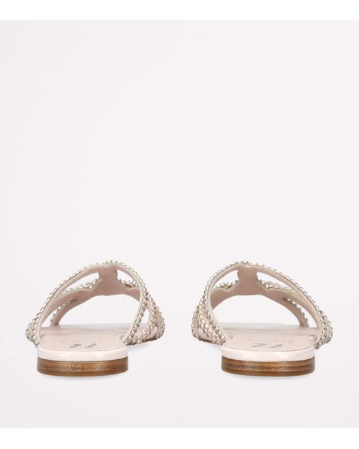 Gina Crystal-Embellished Paris Sandals in White | Lyst