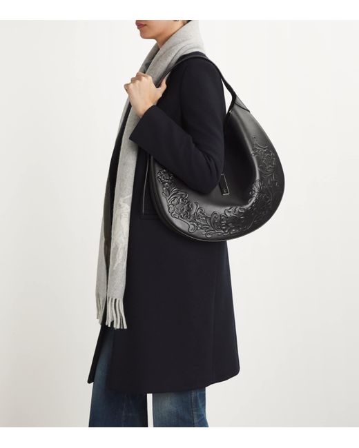 Polo Ralph Lauren Large Leather Polo Id Shoulder Bag in Black | Lyst