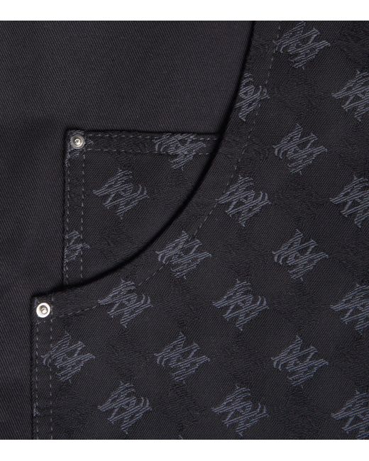 Amiri Cotton-Virgin Wool Monogram Work Jacket in Black for Men | Lyst