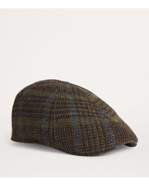 Stetson Cashmere Check Flat Cap in Green for Men | Lyst