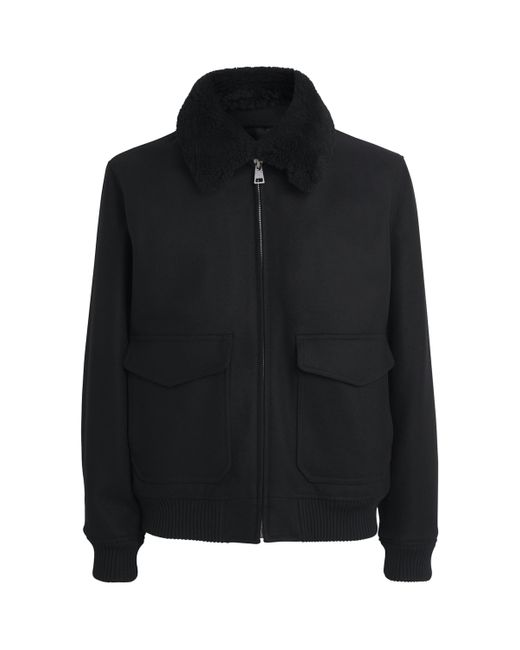 Sandro Wool-Blend Bomber Jacket in Black for Men | Lyst