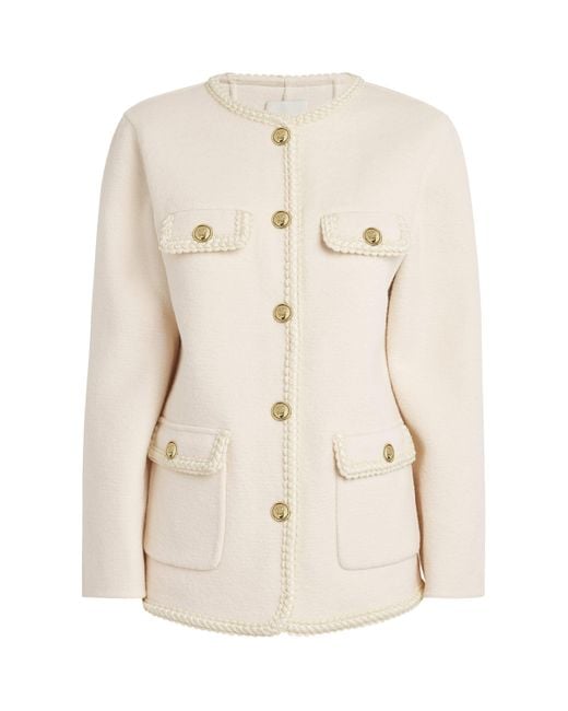 Sandro Wool-Blend Tailored Coat in Natural | Lyst