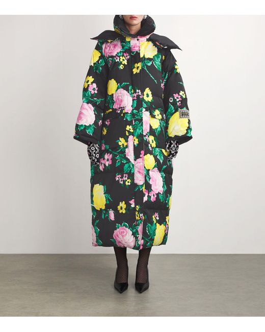 MAX&Co. Floral Puffer Jacket in Green | Lyst