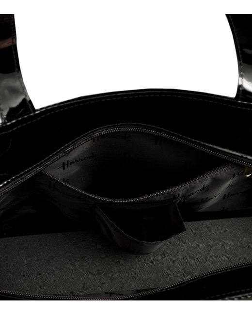 Harrods Signature Logo Tote Bag in Black | Lyst