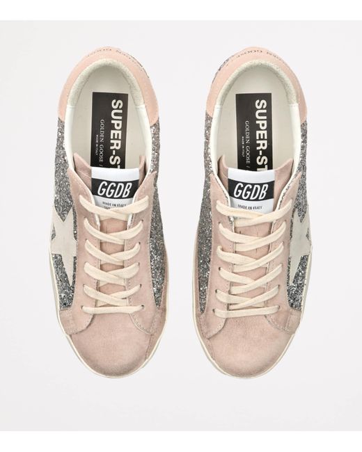 Golden Goose Embellished Super-Star Sneakers in Metallic | Lyst