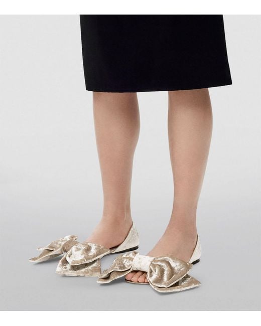 Loewe Toy Bow D'orsay Ballet Flats in White | Lyst