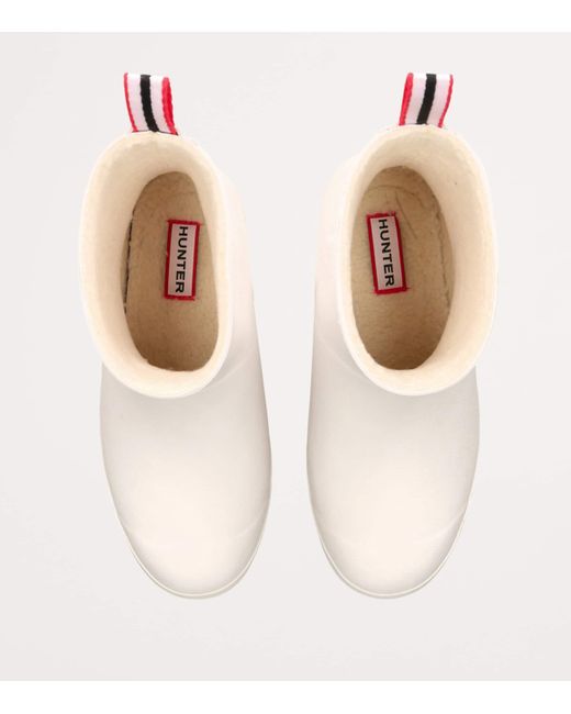 HUNTER Insulated Play Short Wellington Boots in White | Lyst