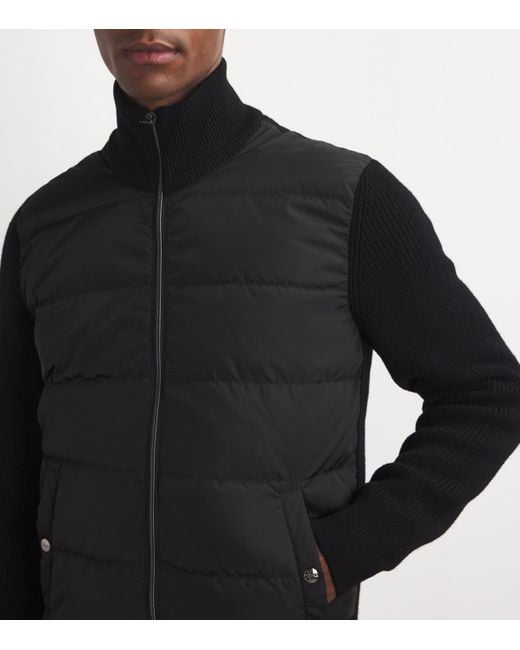 Herno Wool Hybrid Down Jacket in Black for Men | Lyst UK