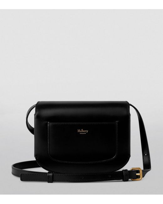 Mulberry Small Leather Cross-Body Satchel in Black | Lyst
