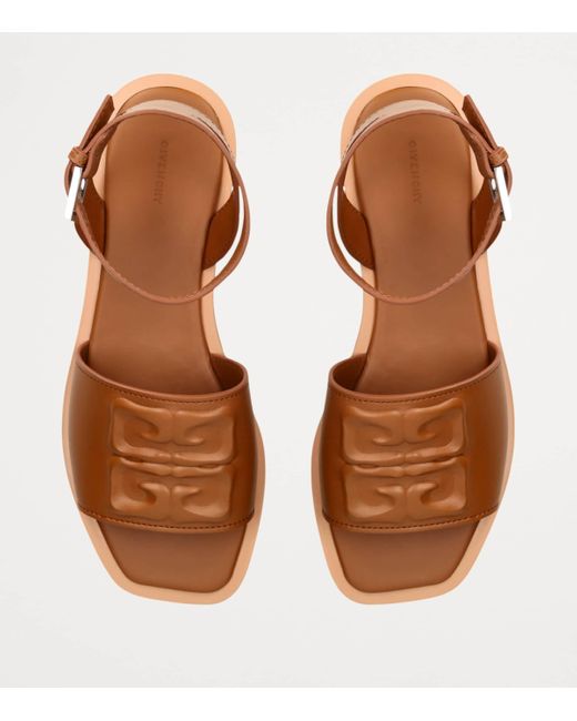 Givenchy Leather 4G Liquid Sandals in Brown | Lyst