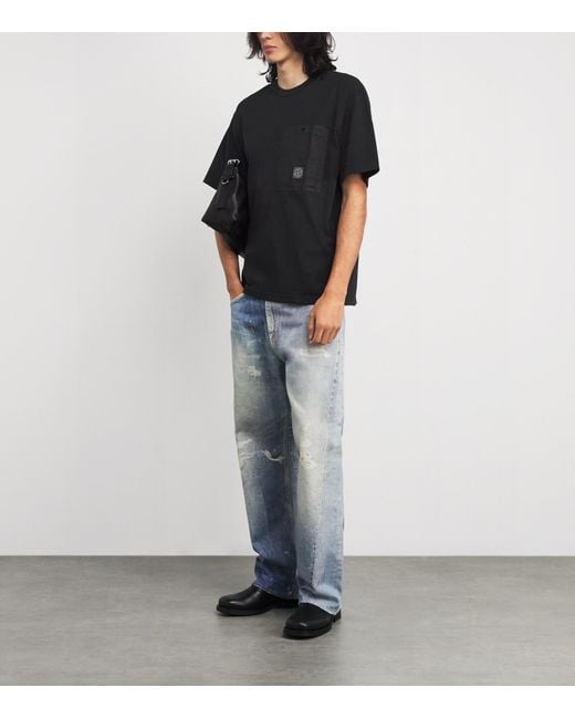 Stone Island Cotton Logo-Pocket T-Shirt in Black for Men | Lyst UK
