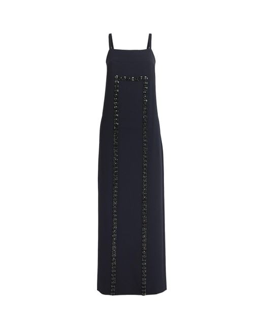 Max Mara Embellished Maxi Dress in Blue | Lyst