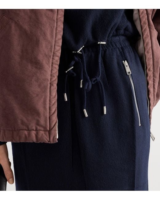 Prada Wool-Cashmere Midi Skirt in Blue | Lyst UK