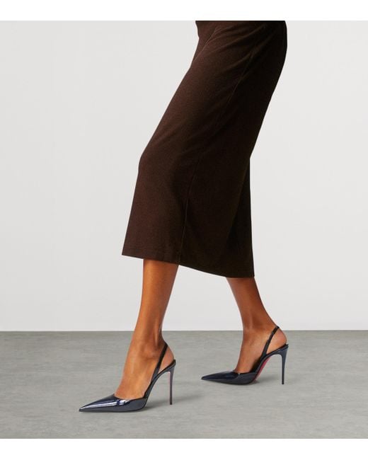 Christian Louboutin Kate Max Sling Patent Leather Pumps 100 in Blue ...